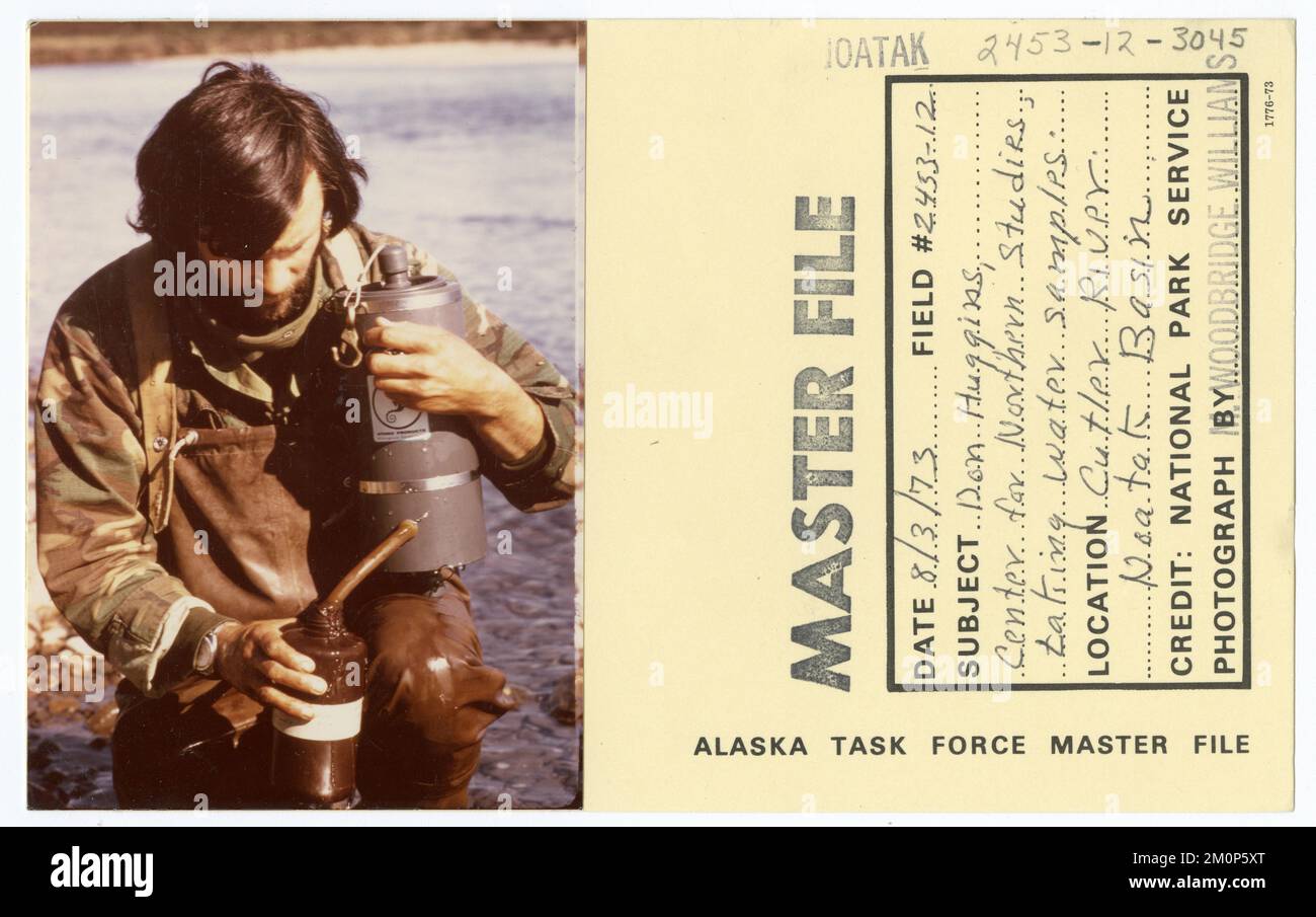 Don Huggins, Center for Northern Studies, taking water samples. Alaska ...