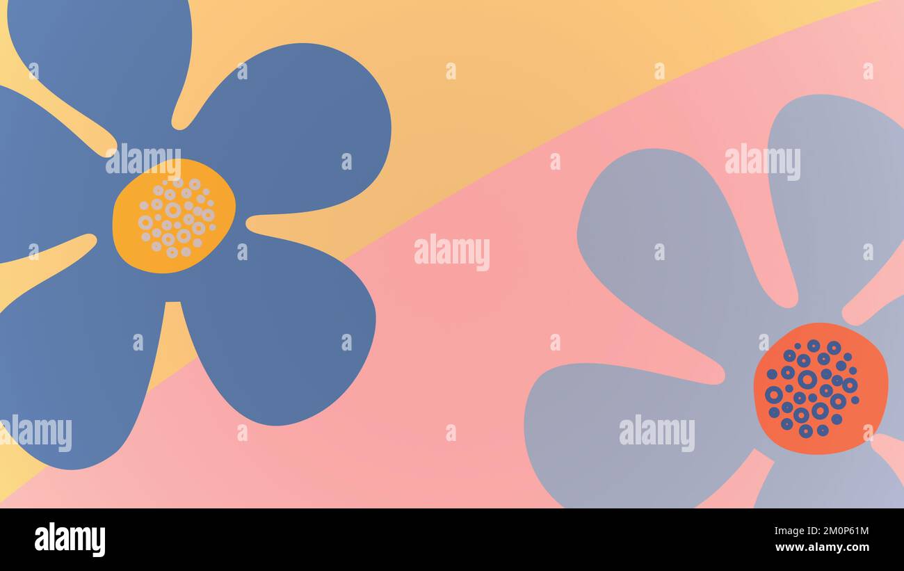 Minimalistic floral cartoon background animation, abstract blooming ...