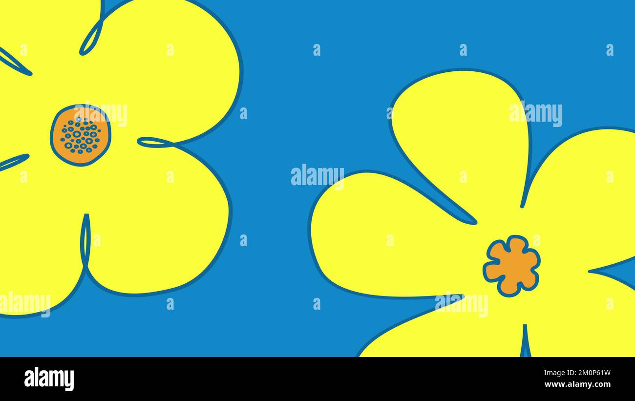 Floral abstract botanical abstract background animation, blue and ...