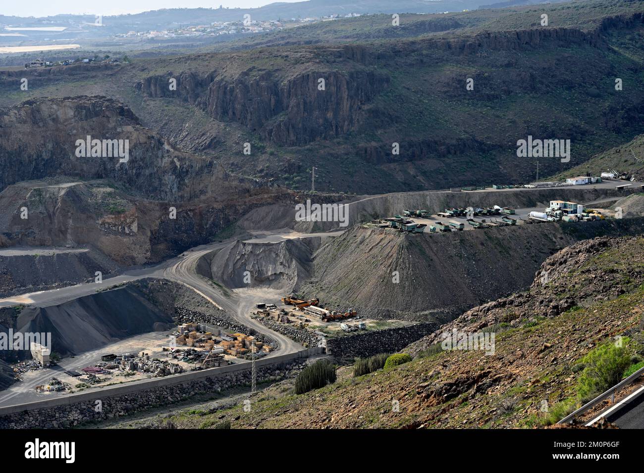 Basalt quarry producing aggregate and sand in the San Bartolomé de ...