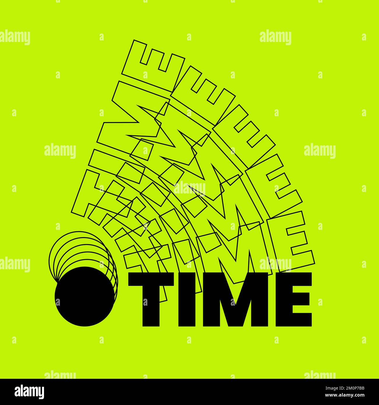 Font design with word time and analogue clock head movement Stock ...