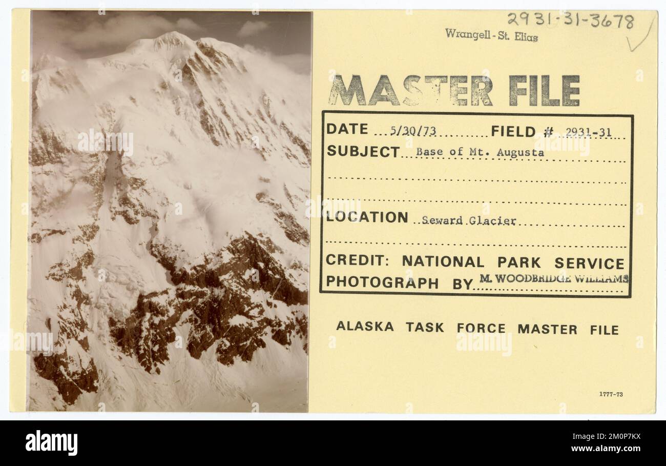 Base of Mount Augusta. Alaska Task Force Photographs Stock Photo - Alamy