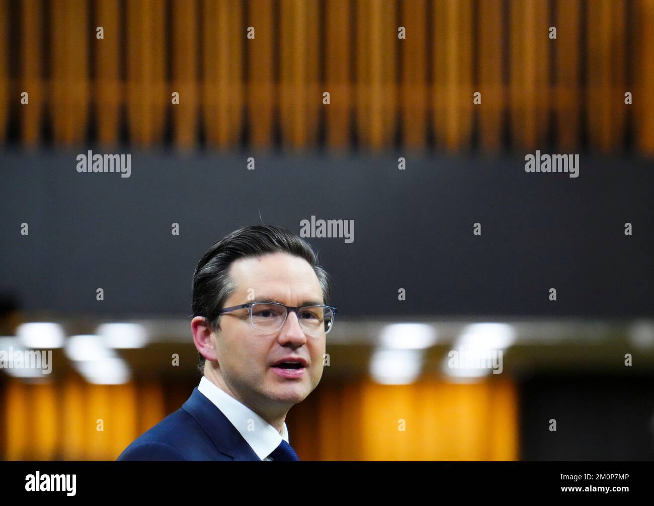 Conservative leader Pierre Poilievre asks a question during question ...