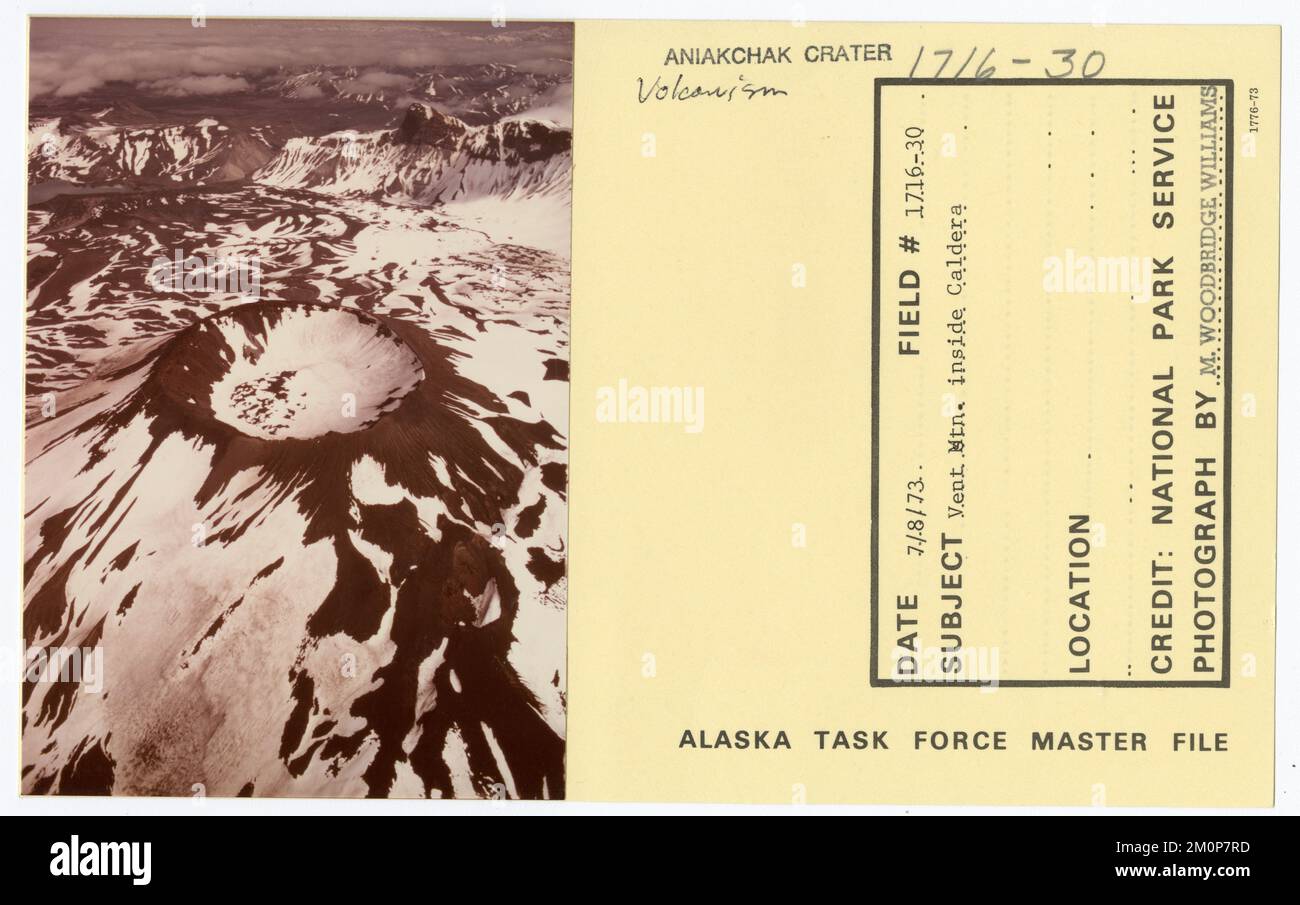 Vent Mountain inside caldera. Alaska Task Force Photographs Stock Photo ...