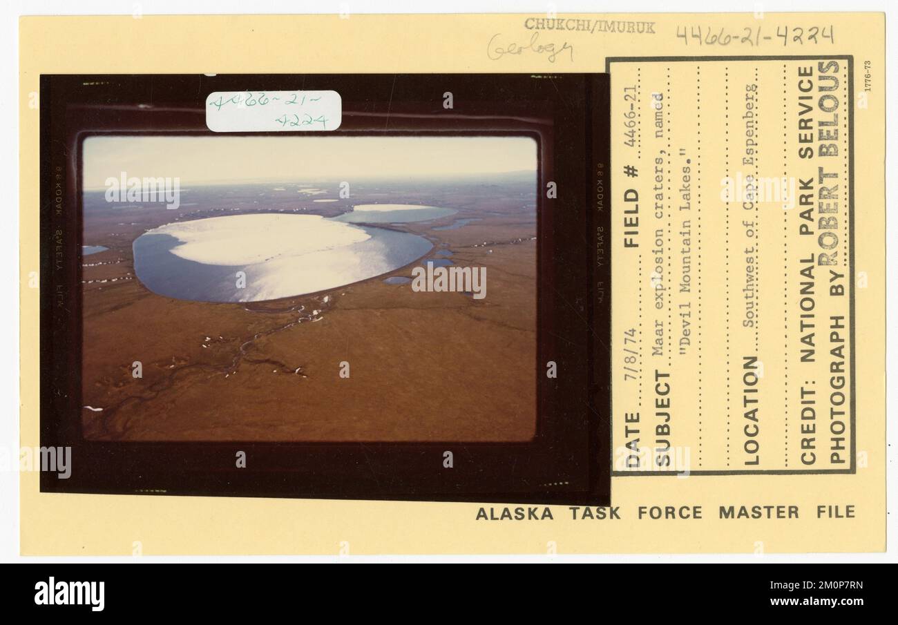 Maar explosion craters, named "Devil Mountain Lakes". Alaska Task Force ...