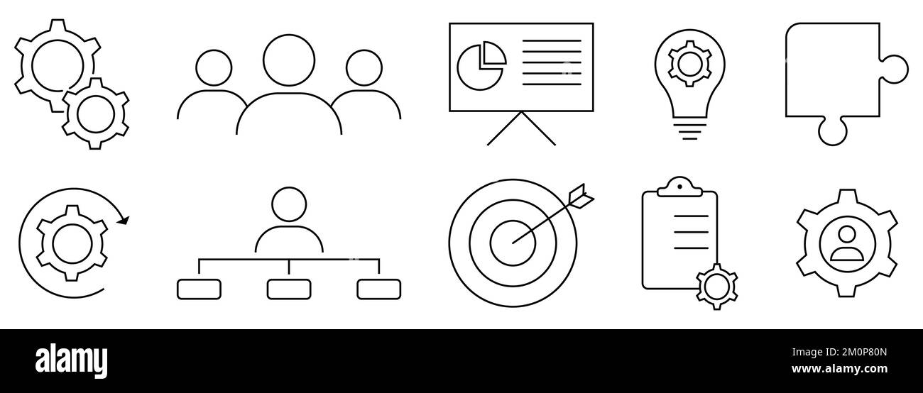 Set of management icons. Time management and planning concept. Vector ...