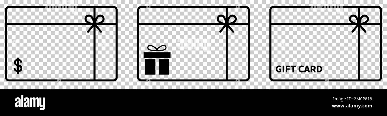 Set of gift line card icons. Vector illustration isolated on ...