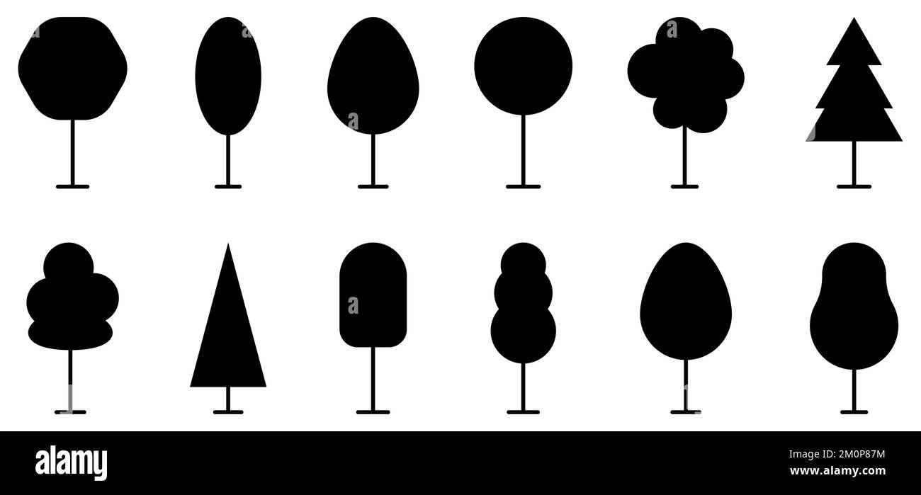 Tree icon set. Vector illustration isolated on white background Stock Vector Image & Art - Alamy