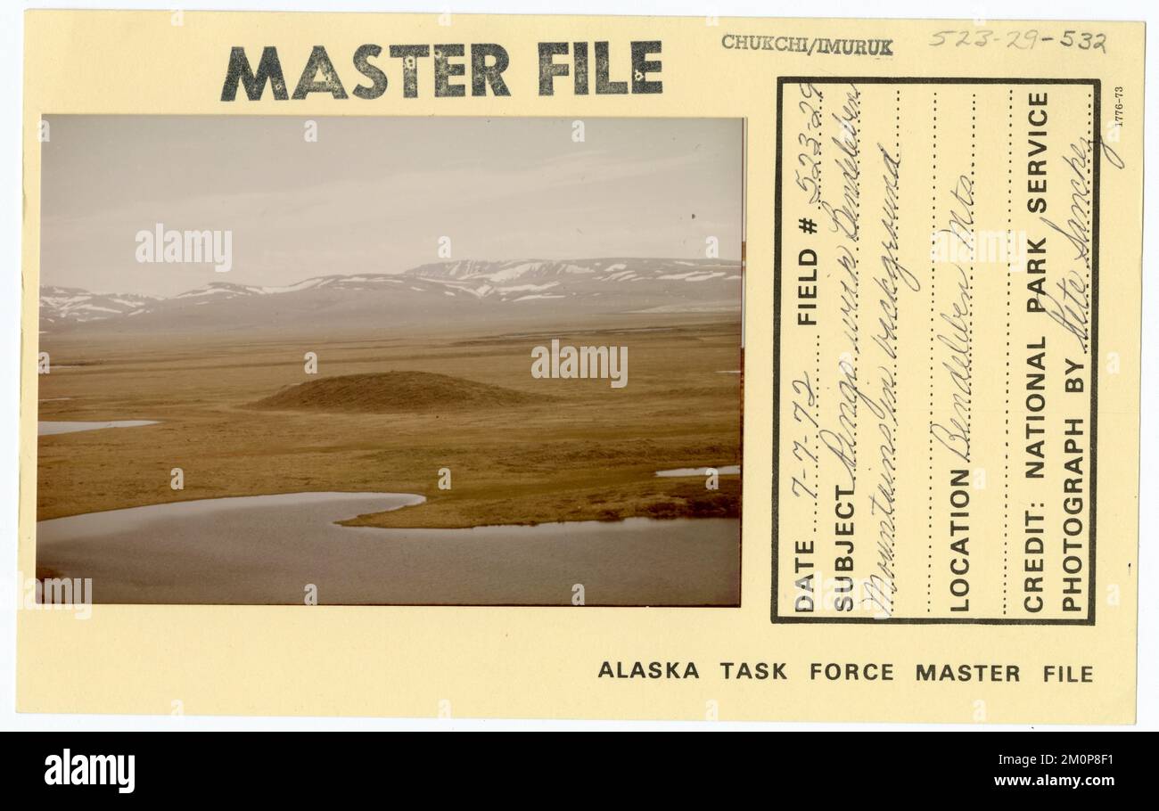 Pingo with Bendeleben Mountains in background. Alaska Task Force ...