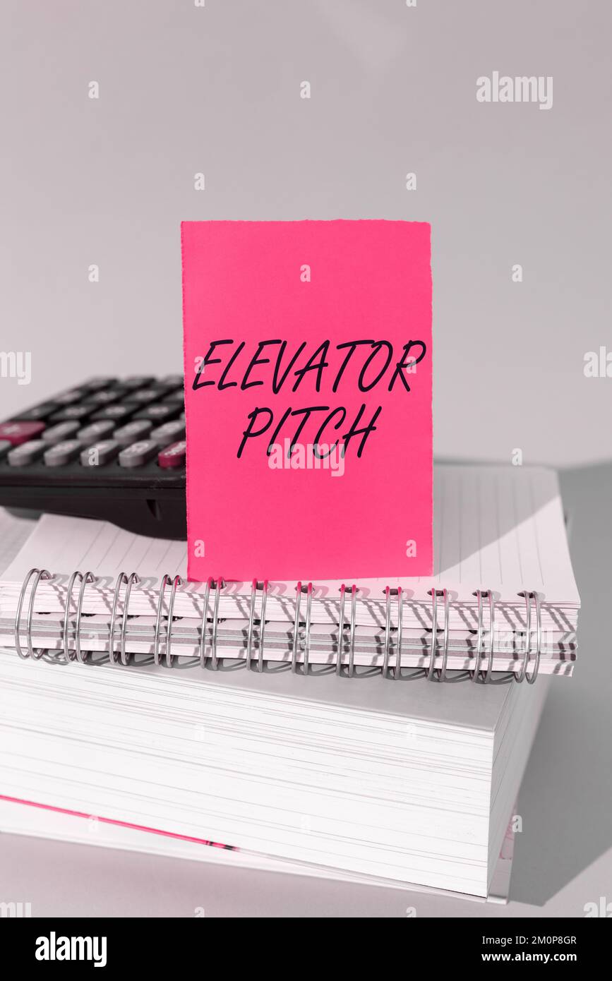 Text caption presenting Elevator Pitch. Word for A persuasive sales ...