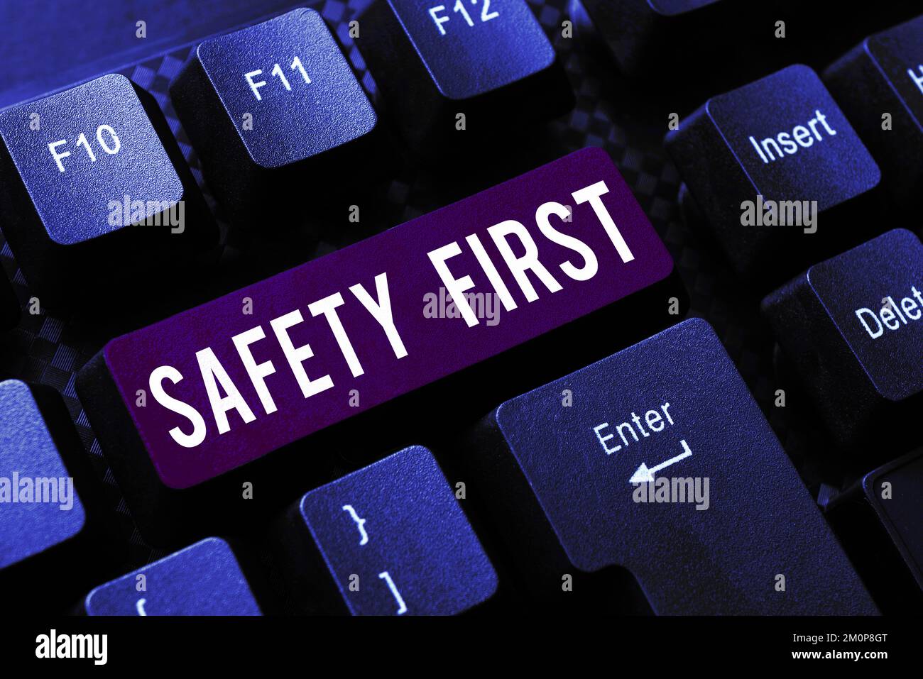 Text showing inspiration Safety First. Business overview Avoid any ...