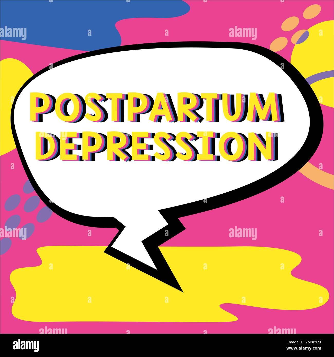 Inspiration showing sign Postpartum Depression. Word Written on a mood ...