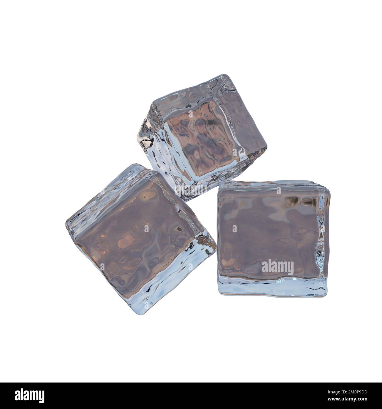 Three artificial ice cubes. 3d render Stock Photo - Alamy