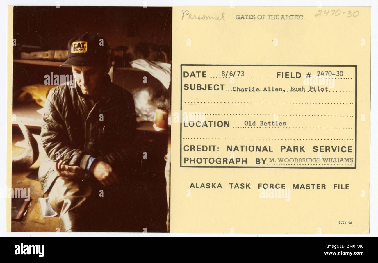 Charlie Allen, bush pilot. Alaska Task Force Photographs Stock Photo ...