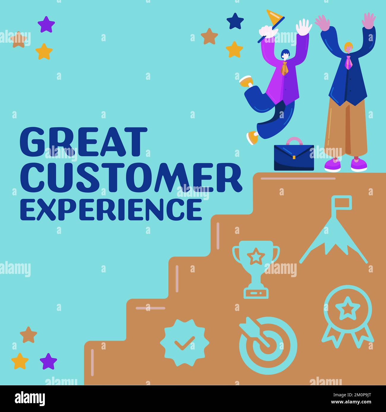 Conceptual caption Great Customer Experience. Business overview ...