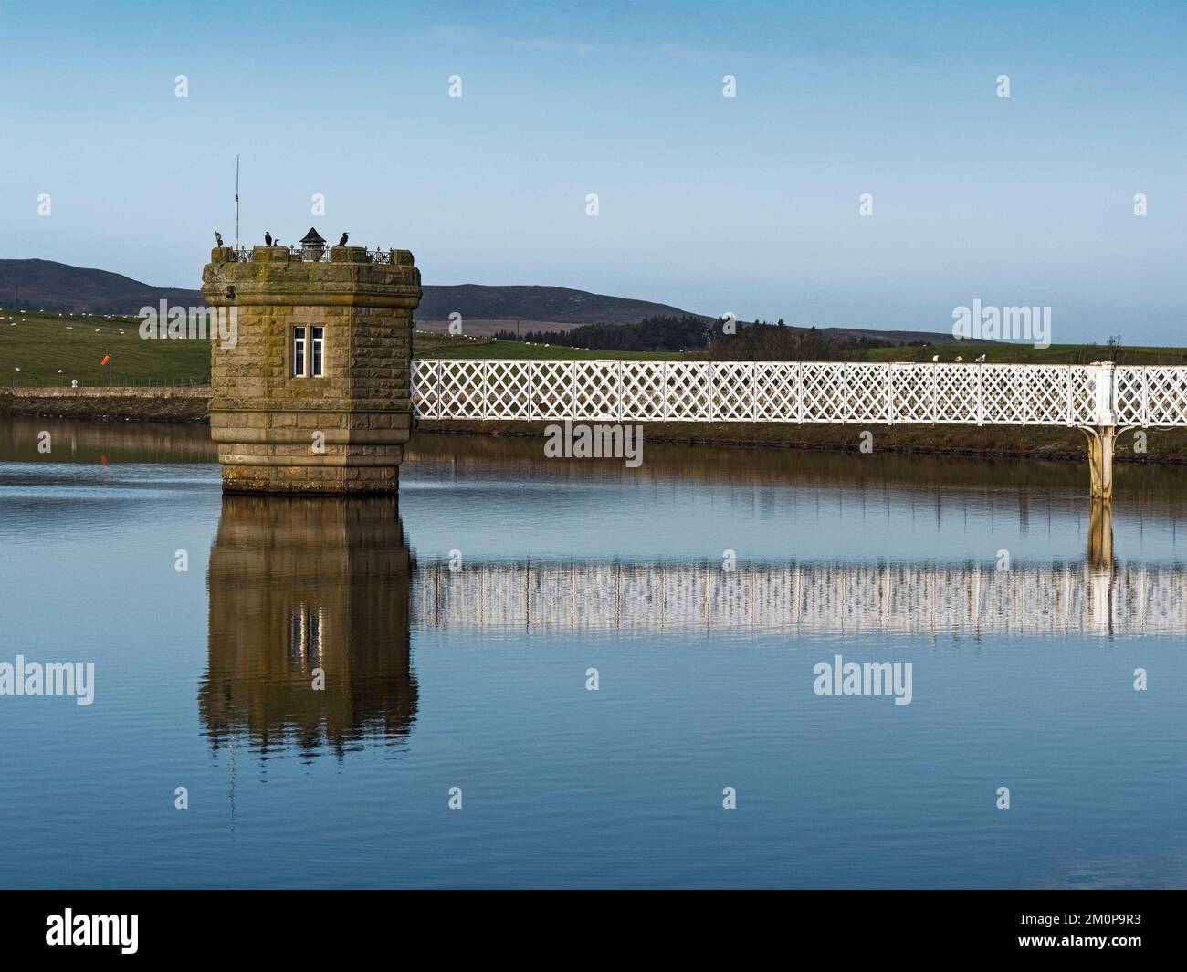 Valve tower at Fontburn reservoir, Northumberland, UK Stock Photo - Alamy