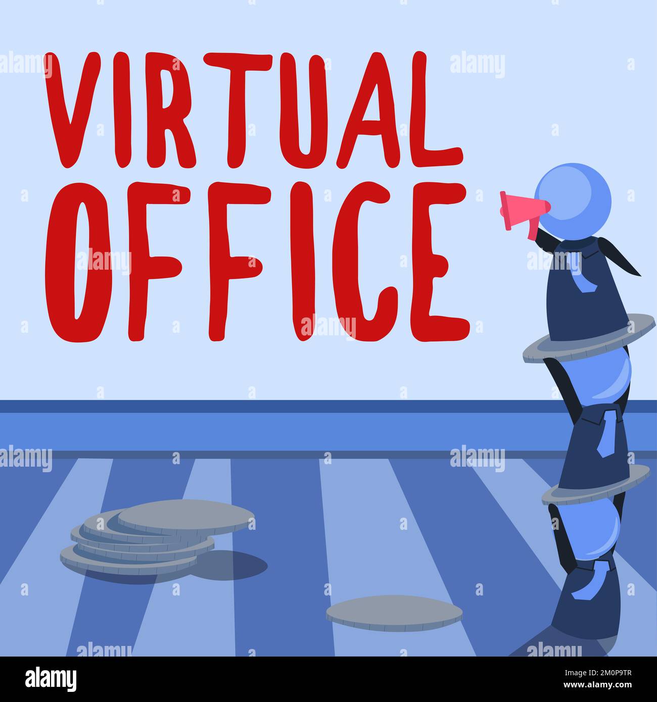 Sign displaying Virtual Office. Conceptual photo Mobile work ...