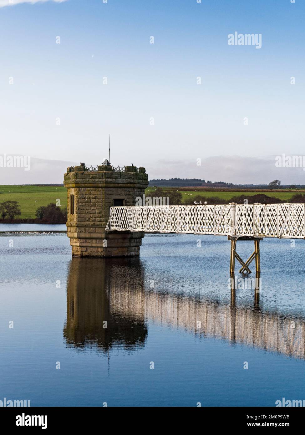 Valve tower at Fontburn reservoir, Northumberland, UK Stock Photo - Alamy