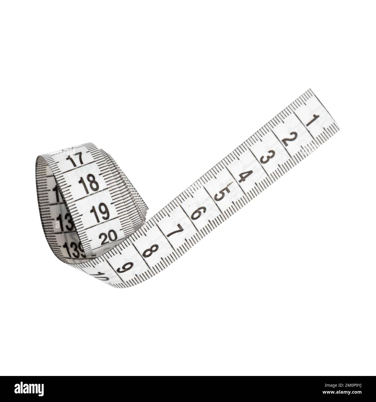 white measuring tape isolated on white background, top view Stock Photo ...