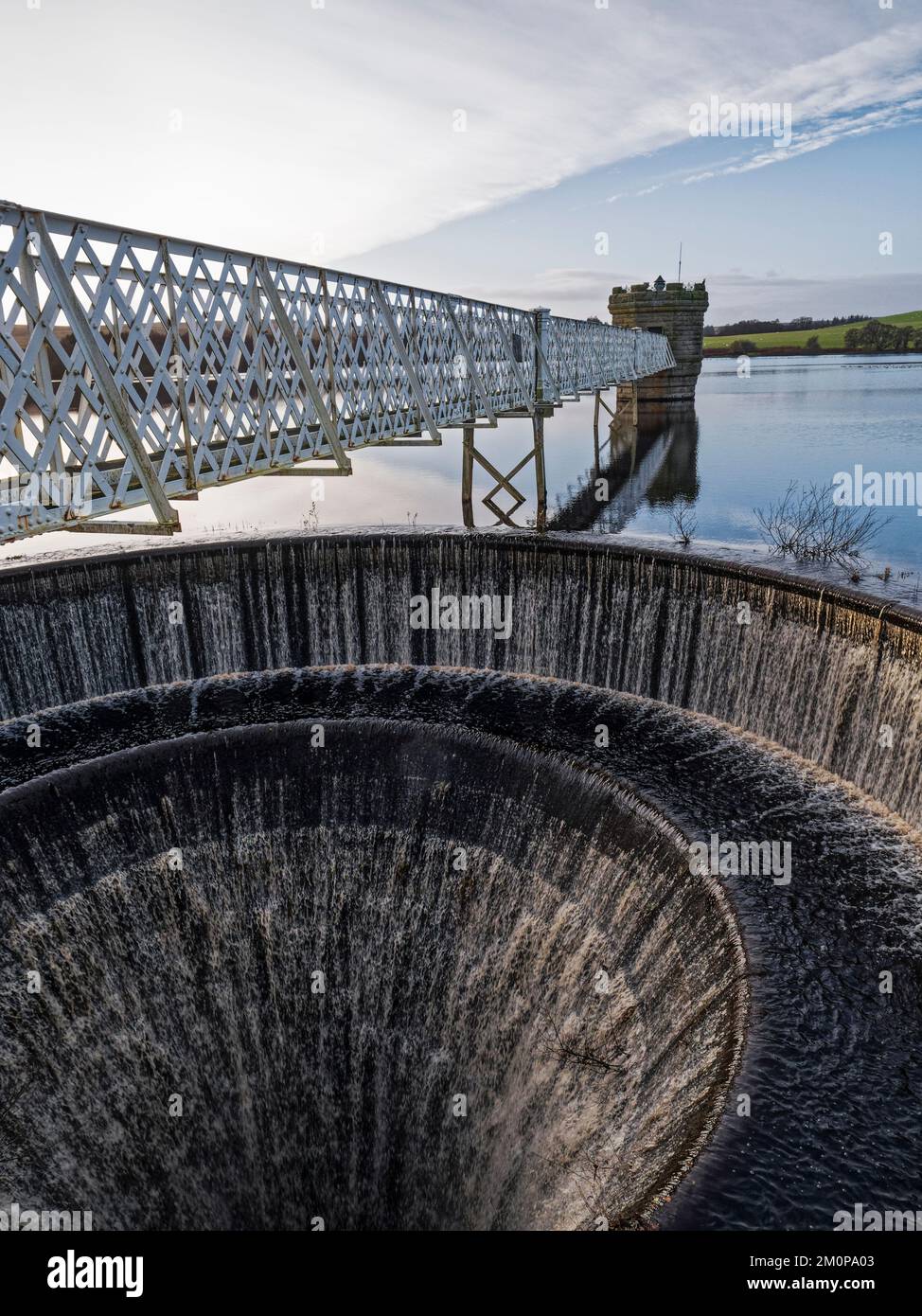 Valve tower at Fontburn reservoir, Northumberland, UK Stock Photo - Alamy