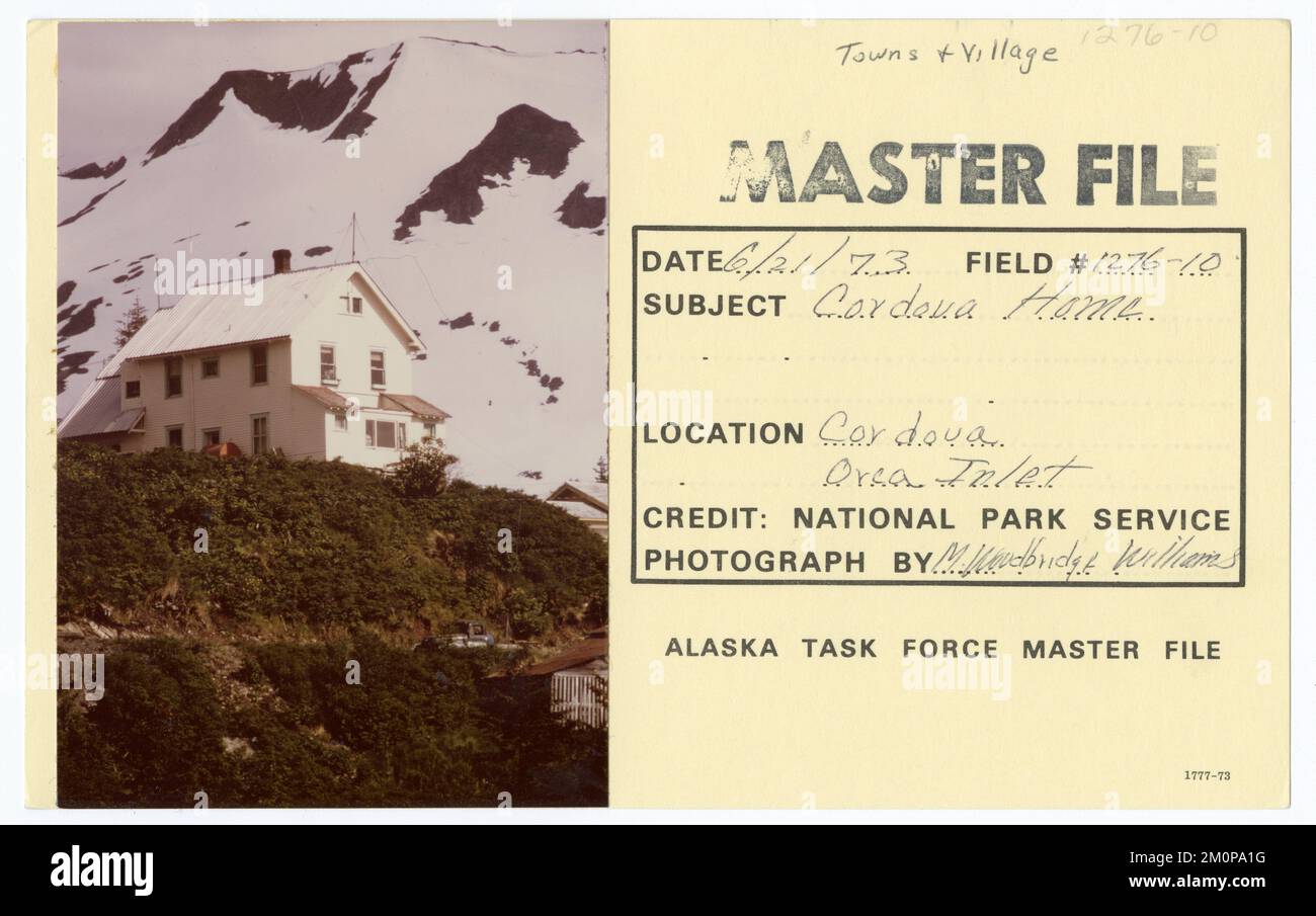 Cordova home. Alaska Task Force Photographs Stock Photo - Alamy