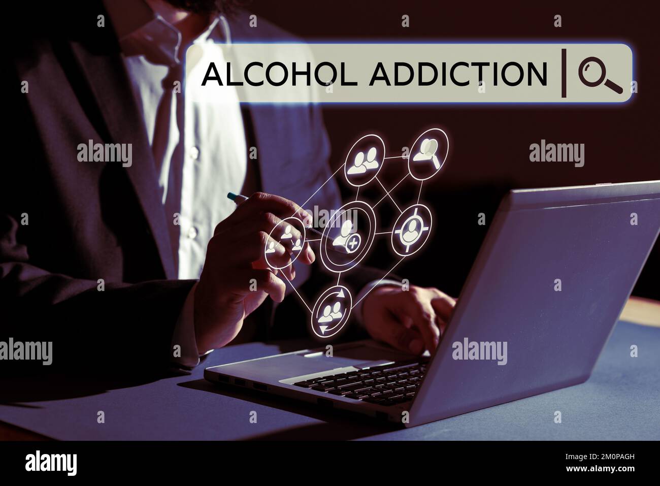 Writing displaying text Alcohol Addiction. Word for characterized by ...