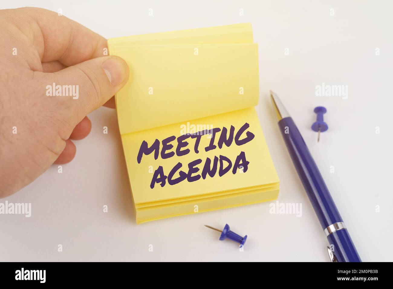 Business and finance concept. The man is leafing through the stickers ...