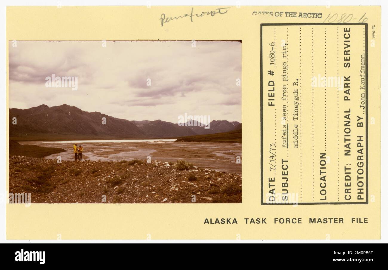 Aufeis seen from pingo rim, middle Tinayguk River. Alaska Task Force ...