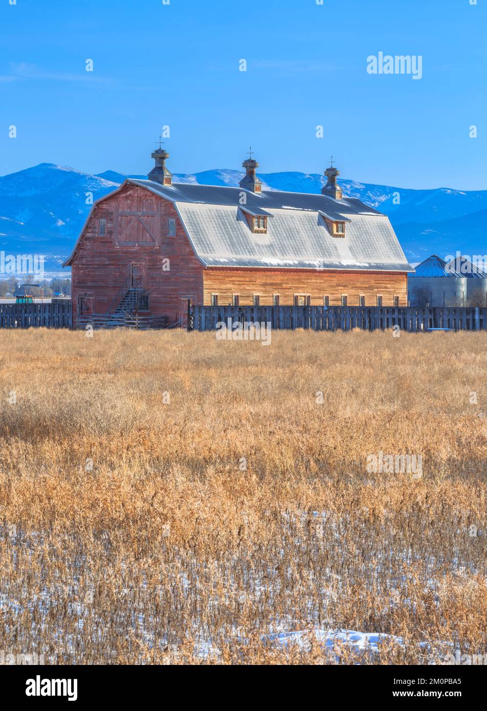 old barn in the helena valley below the elkhorn mountains near helena ...