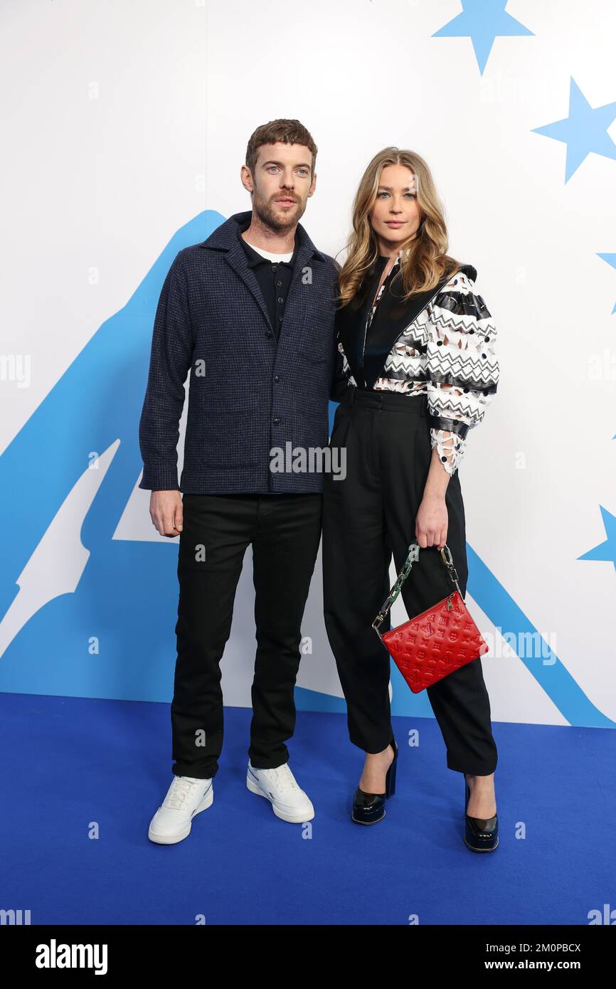 Berlin, Germany. 07th Dec, 2022. Actors Harry Treadaway and Jeanne Gousaud arrive at the ...