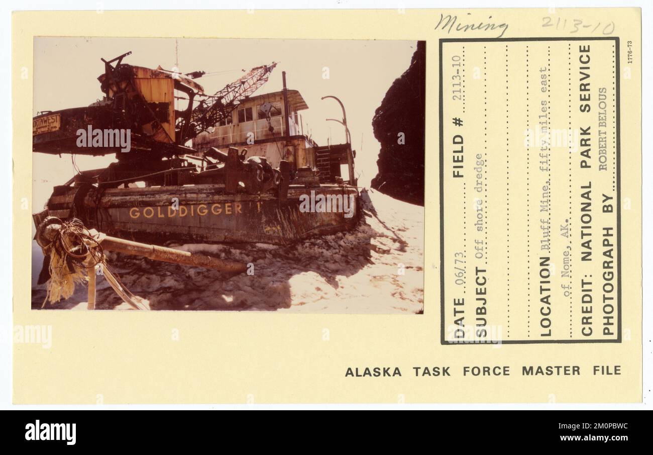 Off-shore dredge. Alaska Task Force Photographs Stock Photo - Alamy