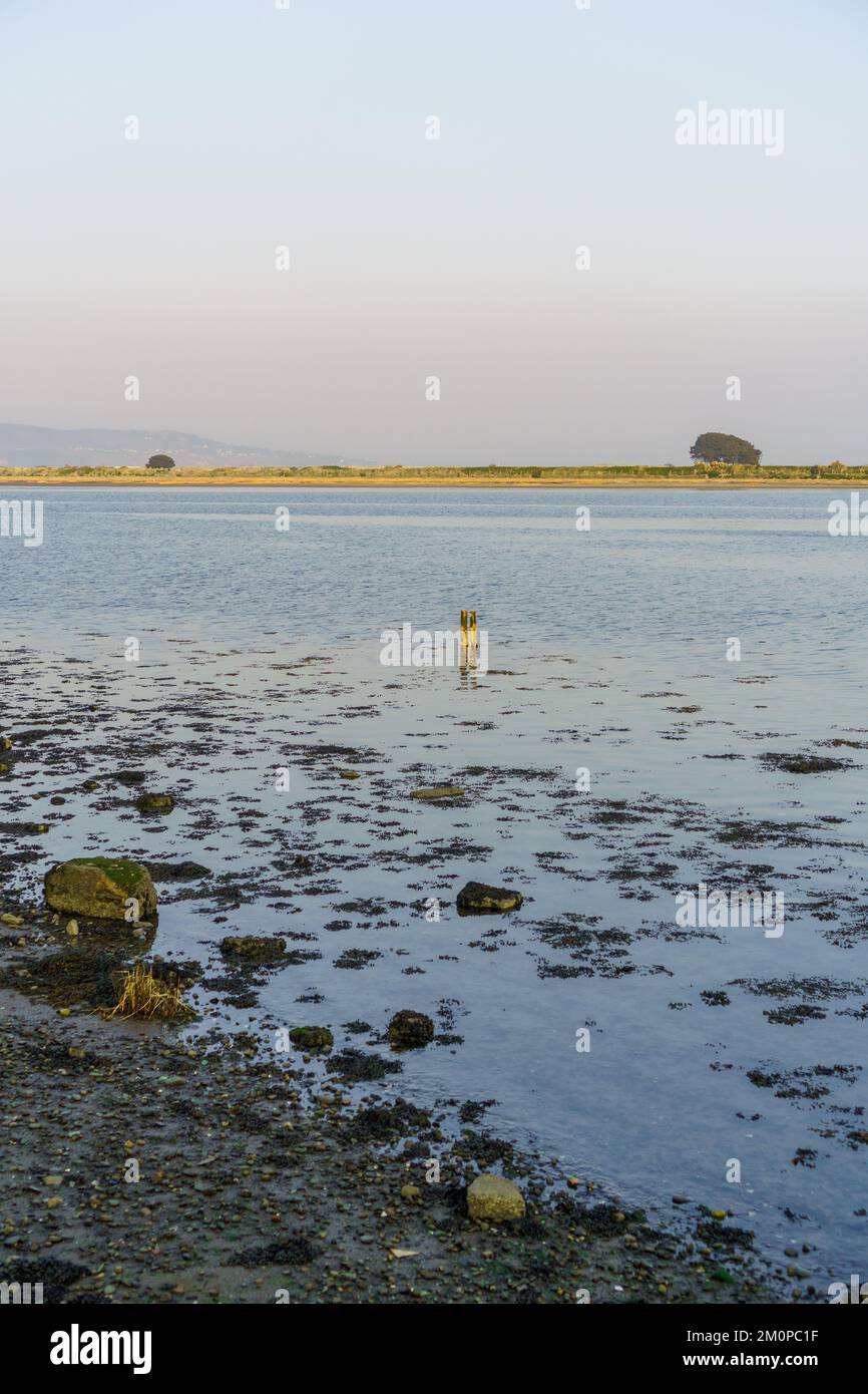 A vertical view of a small calm lake Stock Photo - Alamy