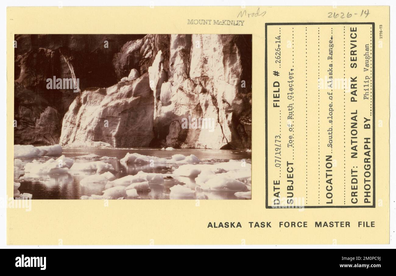 Toe of Ruth Glacier. Alaska Task Force Photographs Stock Photo - Alamy