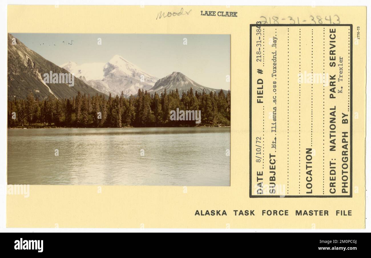 Mount Iliamna across Tuxedni Bay. Alaska Task Force Photographs Stock ...