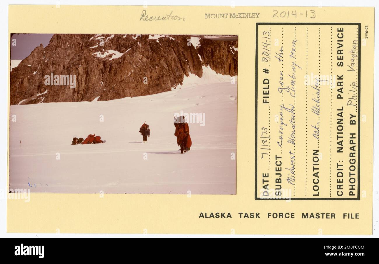 Carrying gear the Midwest Mountain Climbing team. Alaska Task Force ...
