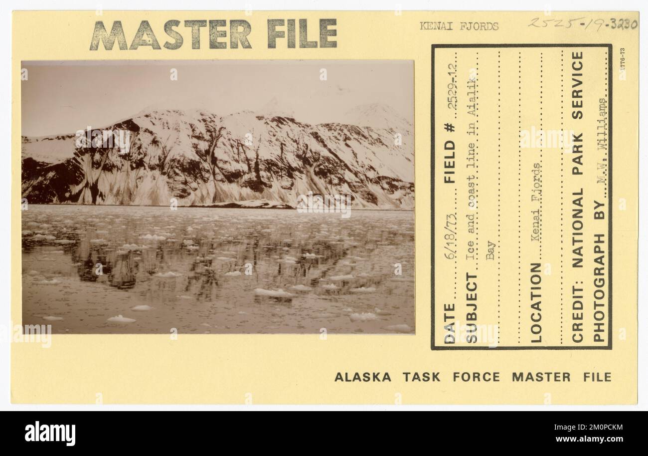 Ice and coastline in Aialik Bay. Alaska Task Force Photographs Stock ...
