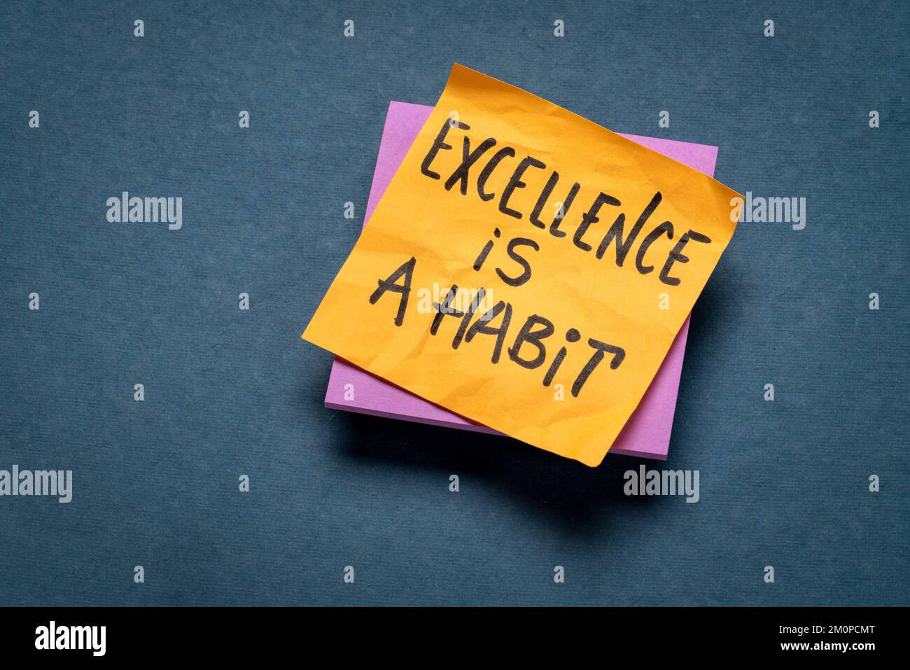 excellence is a habit - handwritten reminder note, personal development ...