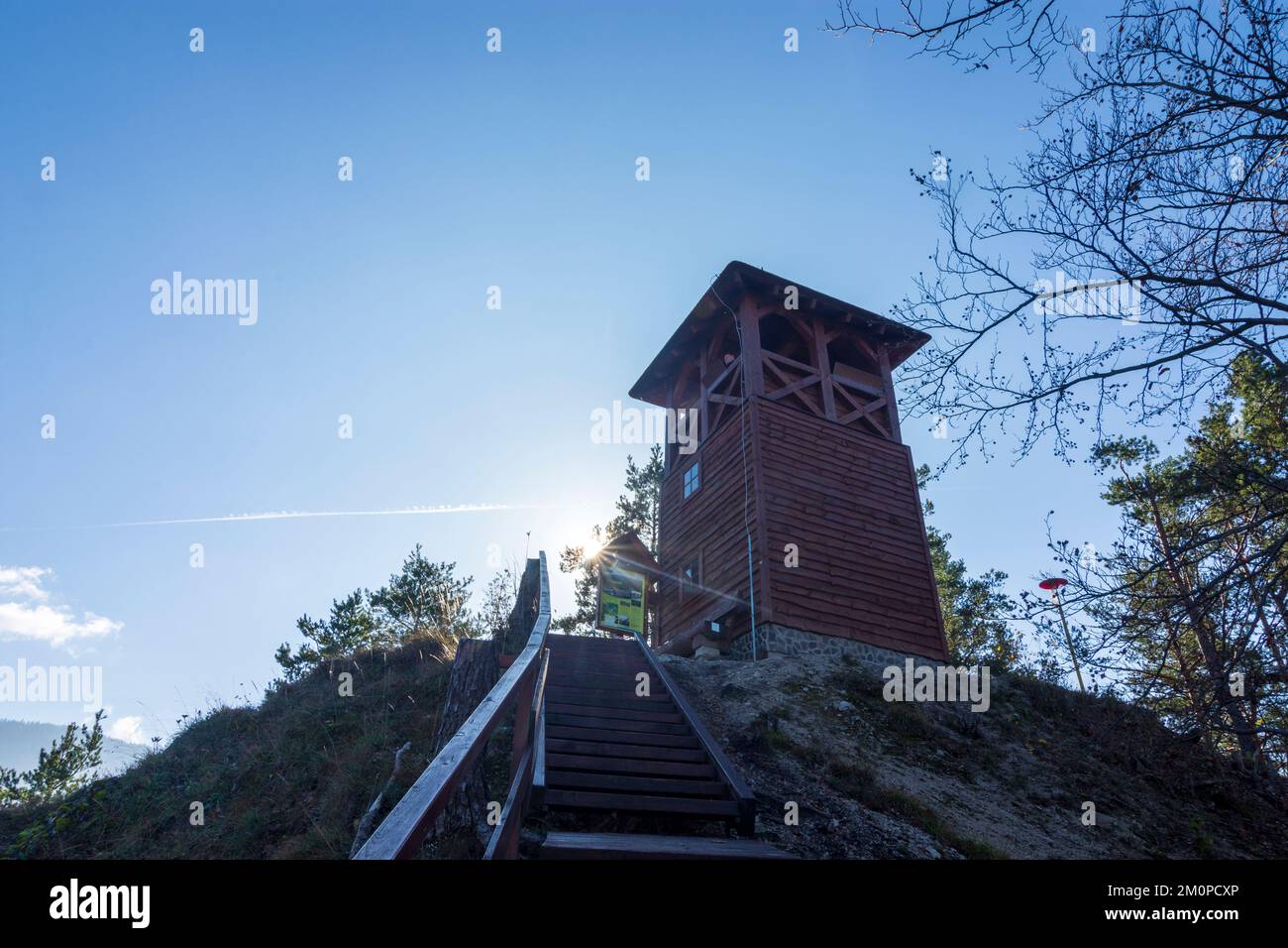Strecno: observation tower on Spicak summit in , , Slovakia Stock Photo ...