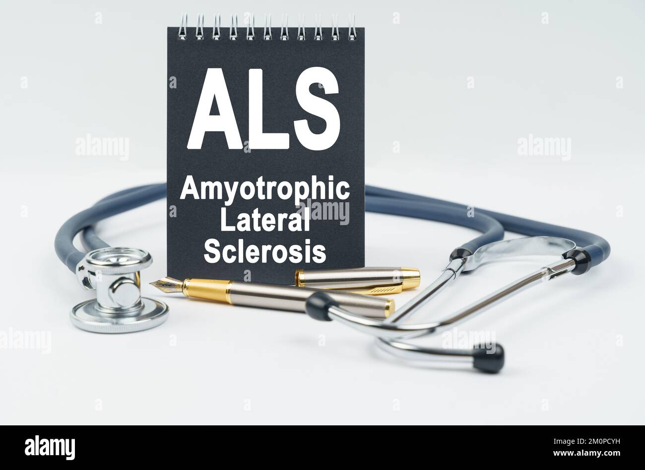 Medicine and health concept. On a white background lies a stethoscope ...