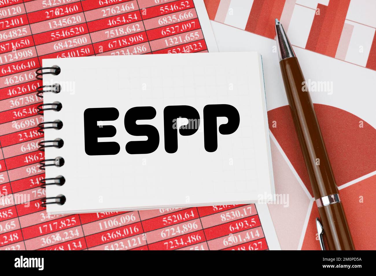 Business and finance concept. On financial documents and charts there ...