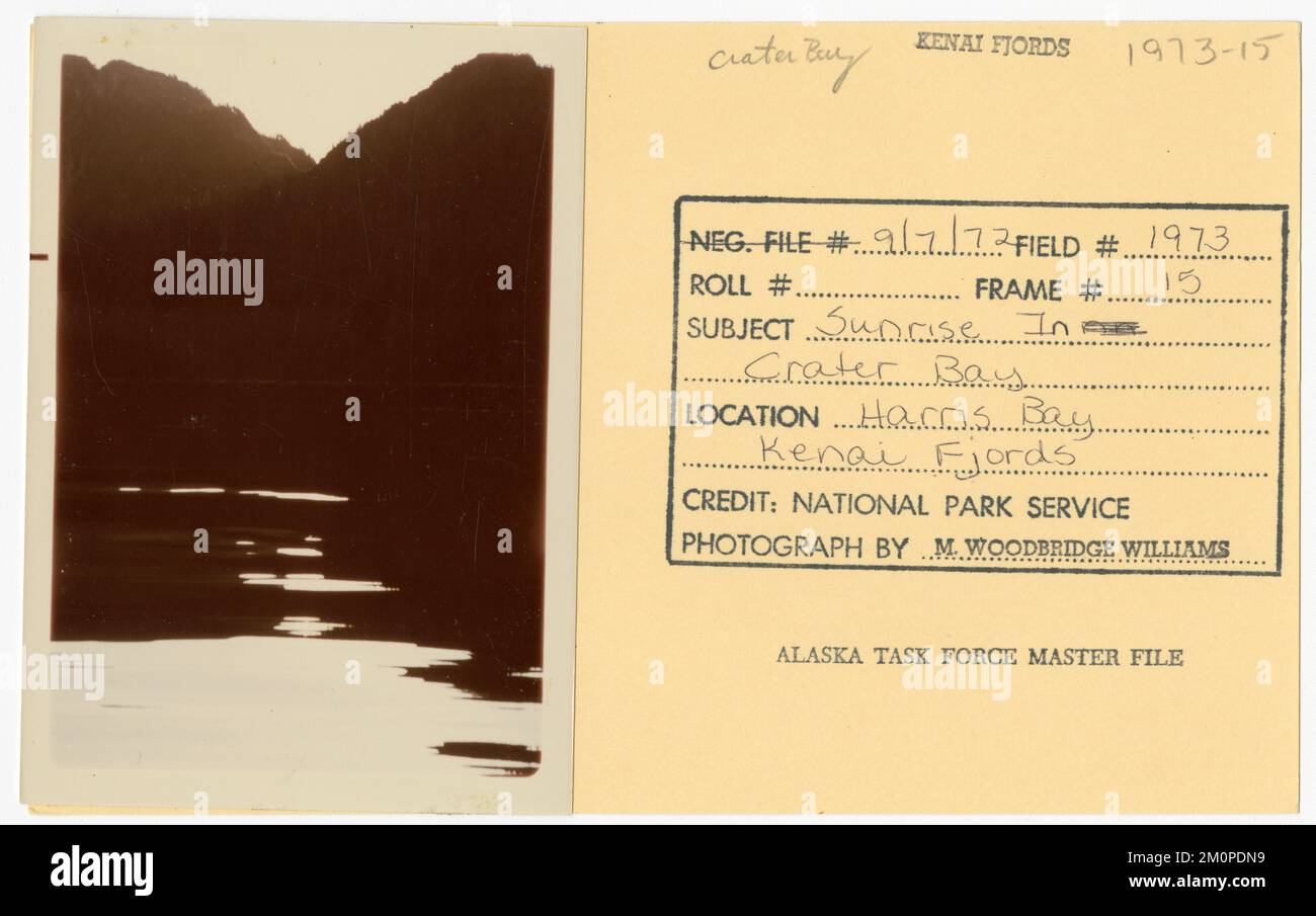 Sunrise in Crater Bay. Alaska Task Force Photographs Stock Photo - Alamy