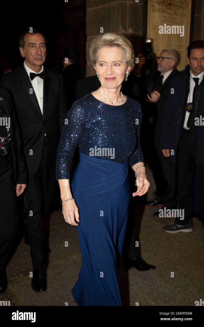 MILAN, 07/12/2022, THEATER AT THE SCALA. OPENING EVENING. In the photo ...