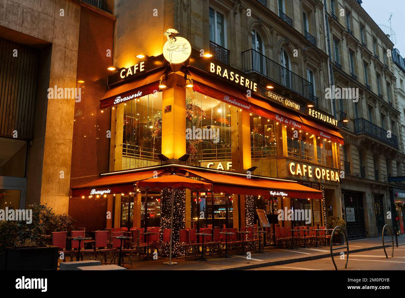 Paris, France-December 04, 2022 :Cafe Opera is traditional French ...