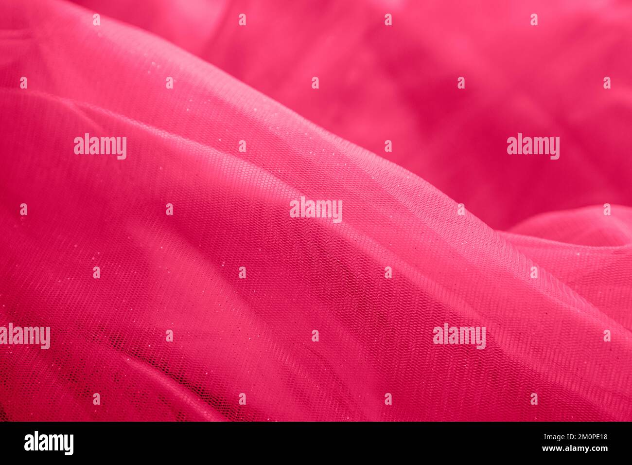 red fabric background from organza, tulle, silk. Abstract background ...