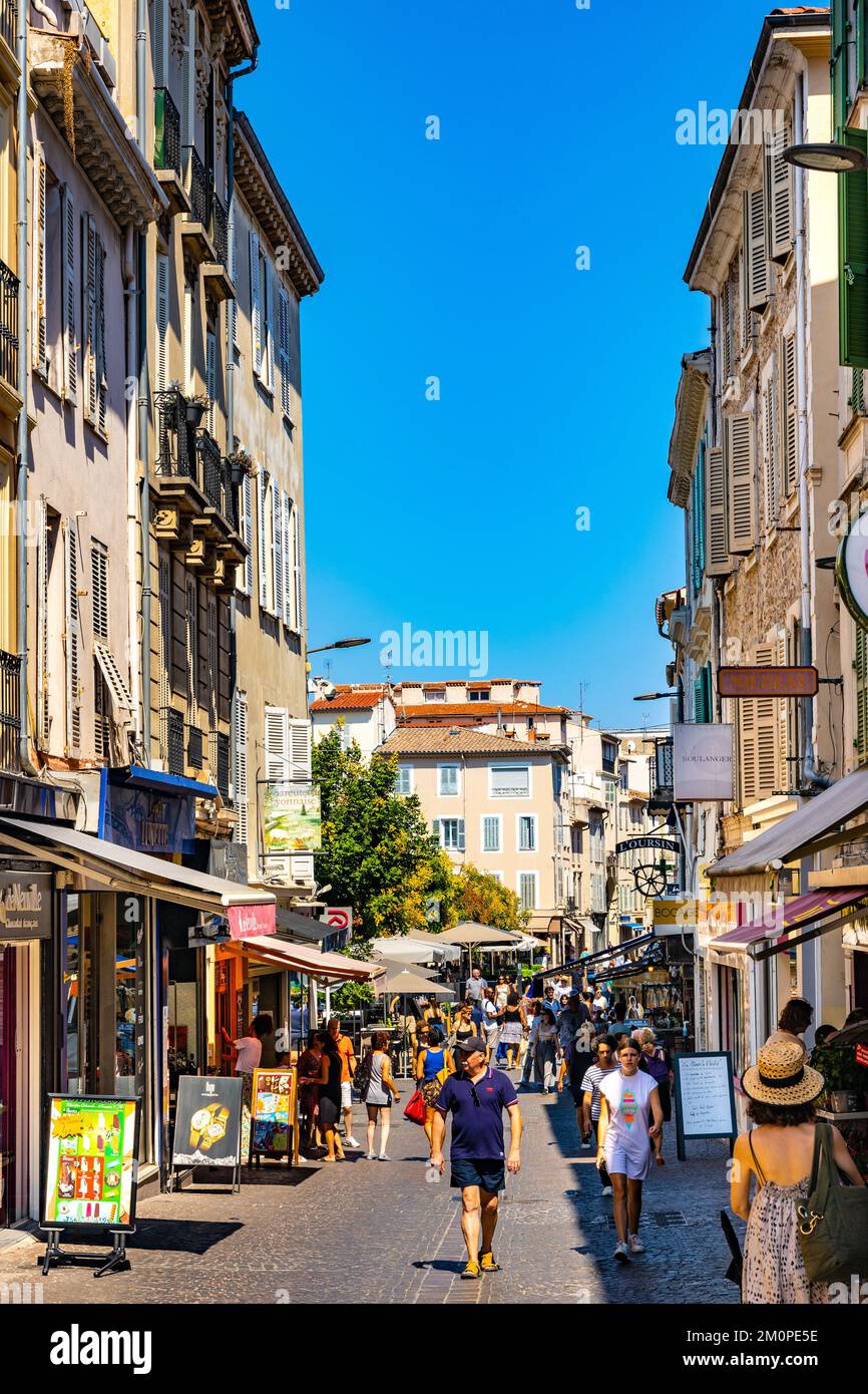 Antibes, France - August 4, 2022: Rue de la Republique street in ...
