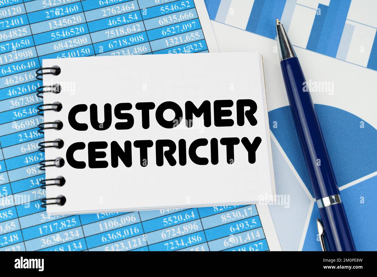 Business and economy concept. On financial documents and charts there ...