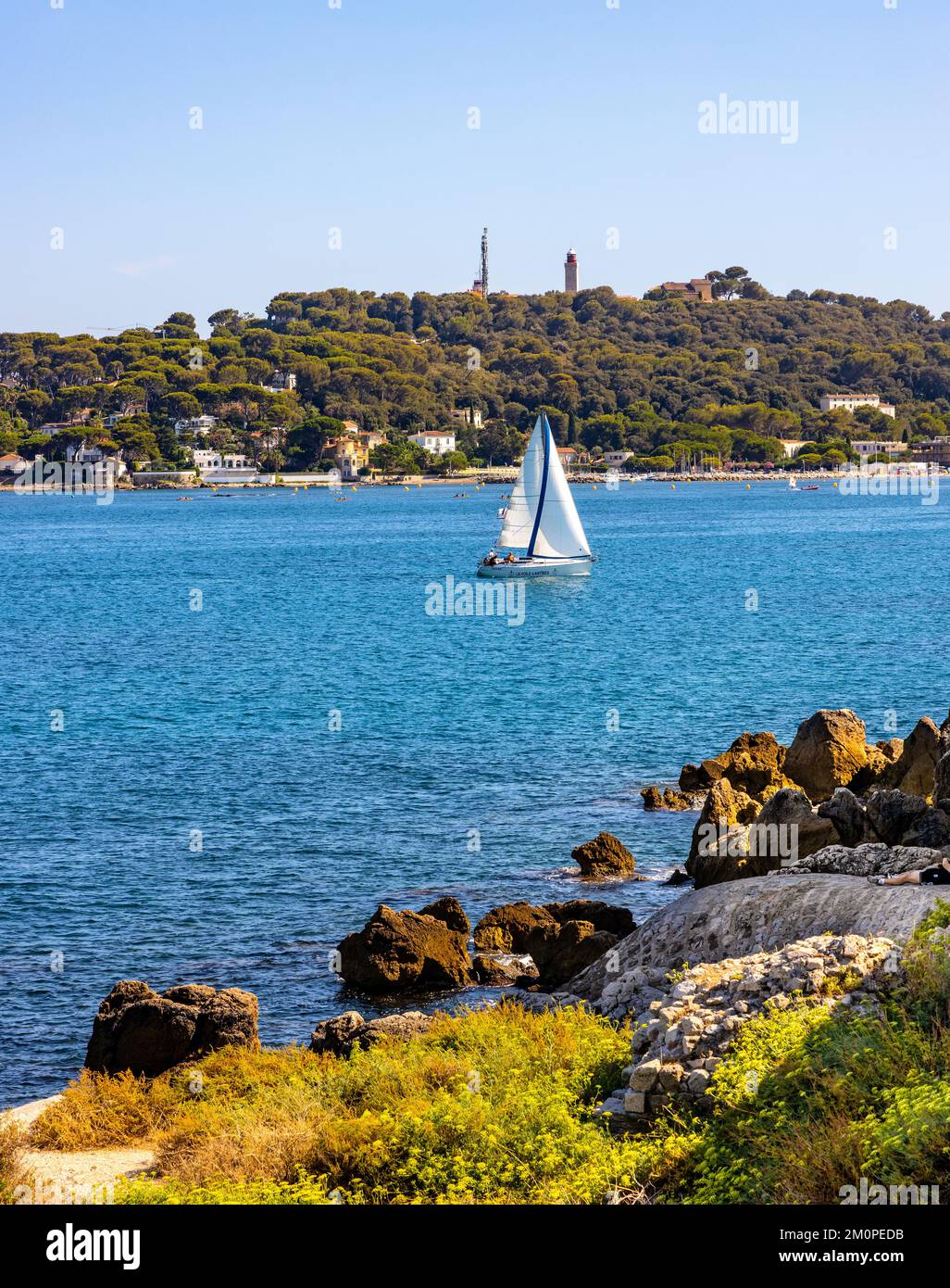 Antibes, France - August 4, 2022: Panoramic view of harbor and ...