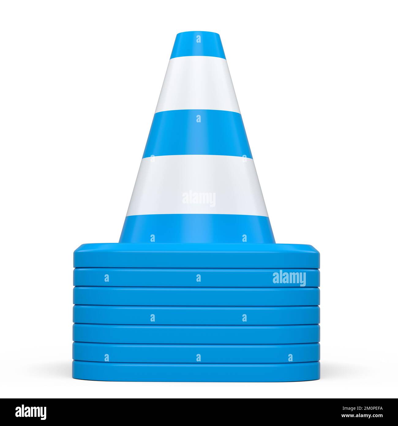 Set of traffic cones for under construction road work on white ...
