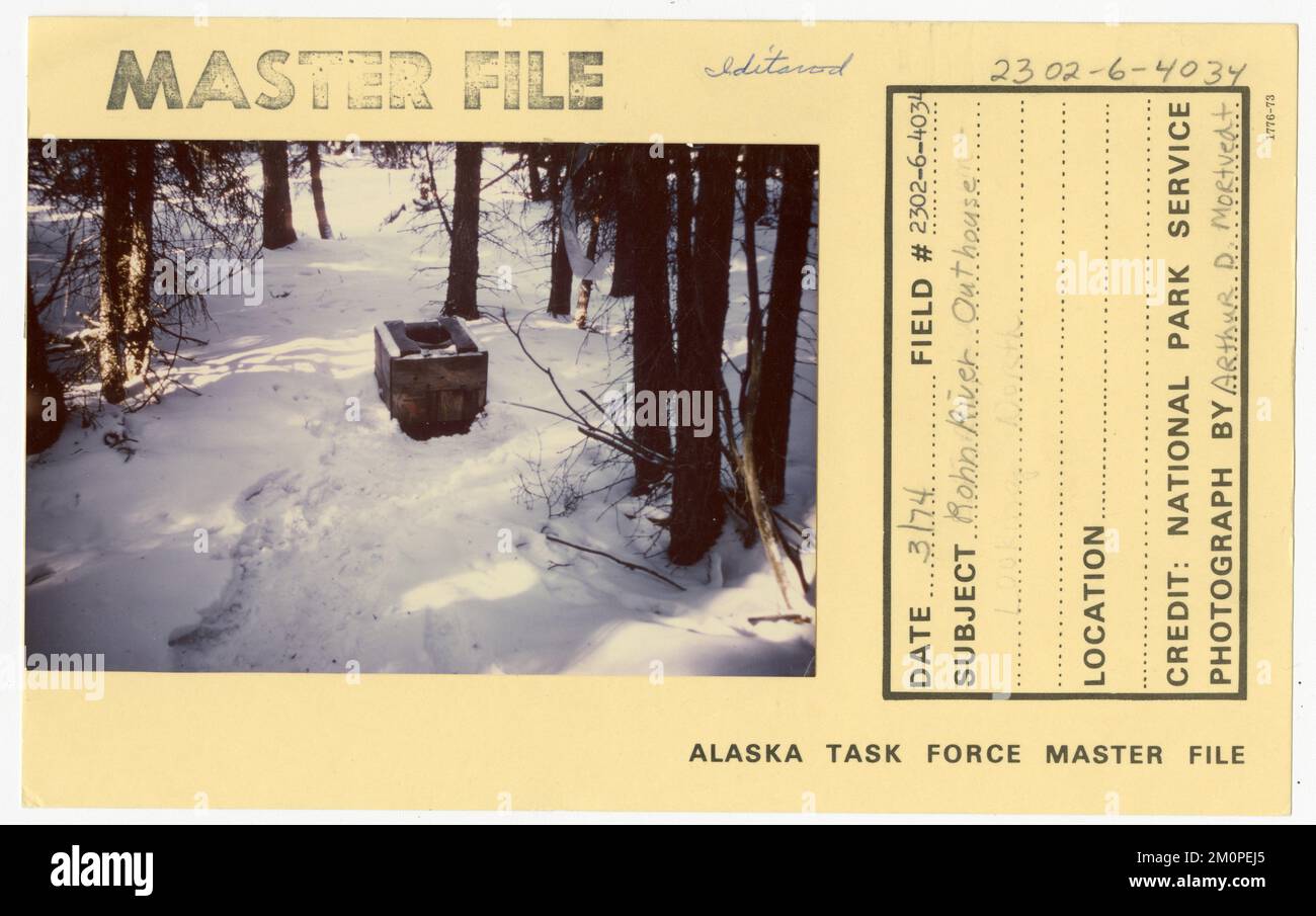 Rohn River outhouse. Alaska Task Force Photographs Stock Photo - Alamy
