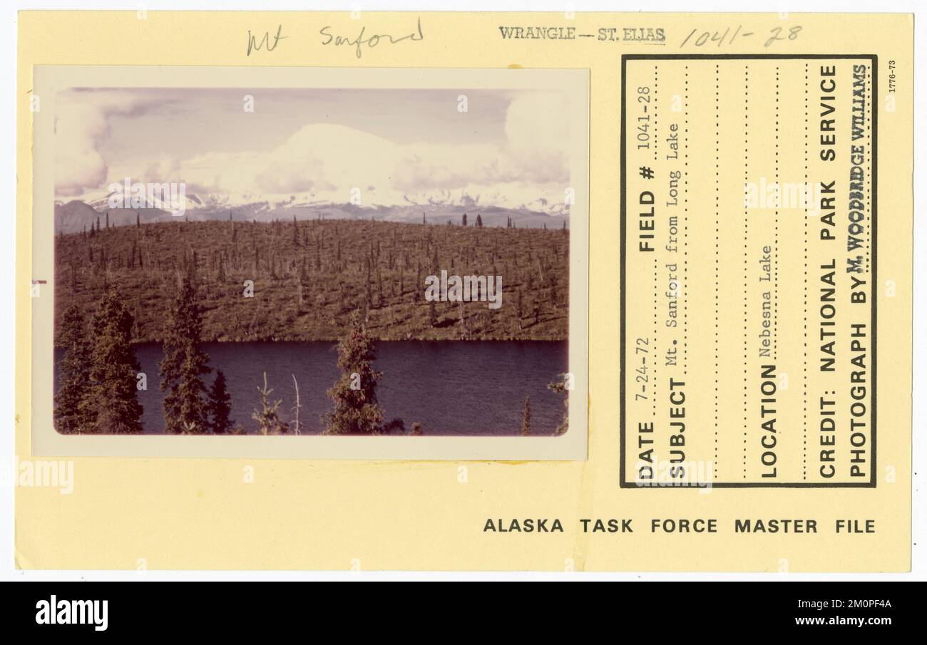Mount Sanford from Long Lake. Alaska Task Force Photographs Stock Photo ...